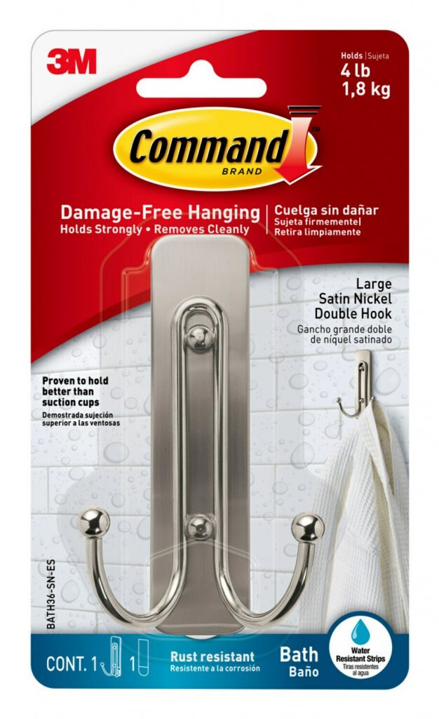 3M Command Large Brushed Nickel Double Hook – SaveDirect.com